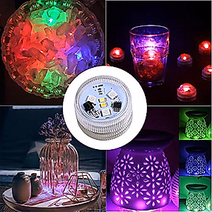 KUCAM Mini Submersible LED Lights, Waterproof Small LED Tea Lights Candle with Remote Battery Operated,RGB Color Changing for Vase Home Party Wedding Table Centerpieces,10 Pack