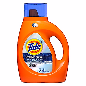 Tide Hygienic Clean Heavy 10X Duty Laundry Detergent Liquid Soap, Original Scent, 37 Fl Oz, 24 Loads, He Compatible