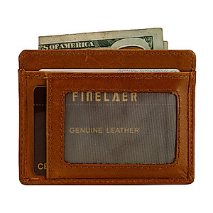 FINELAER Leather Slim Front pocket Wallets For Women