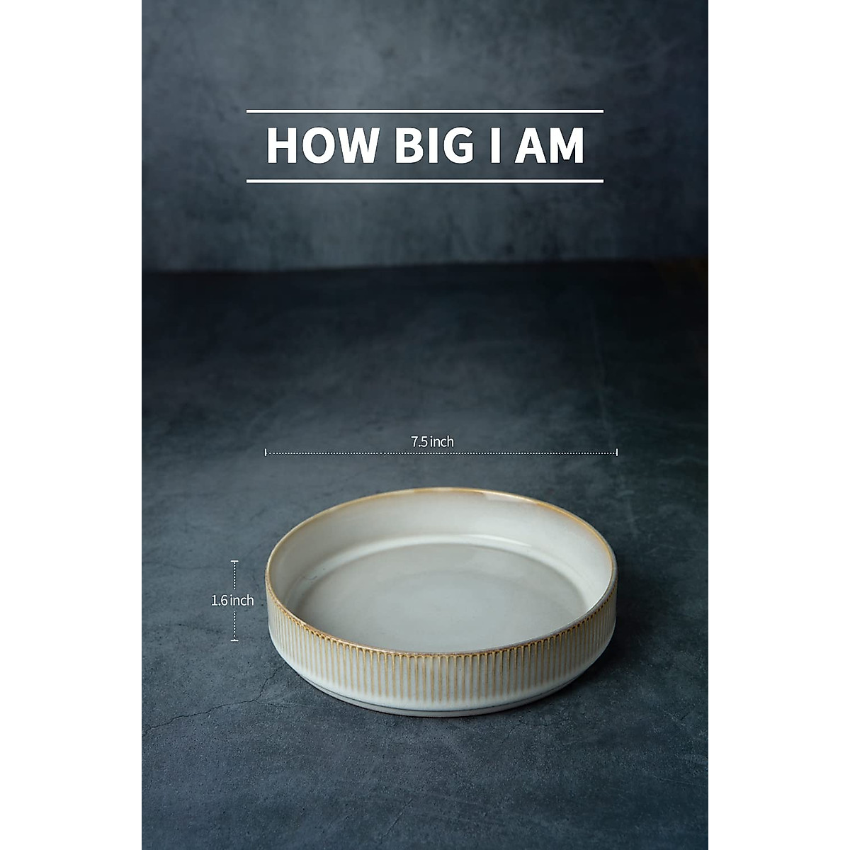 famiware Star 7.5" Pasta Bowls Set, Salad Bowl Set of 4, Double Reactive Glaze, Stackable, Perfect for Your Friend for Housewarming, Thanksgiving, Christmas, Cappuccino White