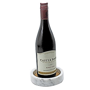 CraftsOfEgypt White - Marble Wine Bottle Coaster - Coaster Absorbent Cork Holder Bottles and Any Occasion
