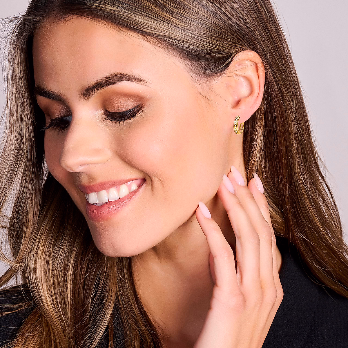 Orovi 0.07 Carat Diamond Hoop Earrings for Women - 14K Yellow Gold Earrings for Women - Elegant Timeless Womens Earrings Set - Small Hoop Earrings for Women - Jewelry for Women