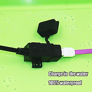 MOTOPOWER MP0609C 3.1Amp Waterproof Motorcycle Dual USB Charger Kit SAE to USB Adapter Cable Phone Tablet GPS Charger (SAE to Dual USB Adapter)