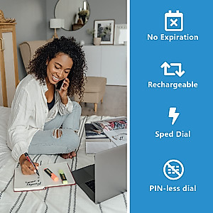 Phone Card for International & up to 1660 Domestic Minutes, Prepaid Calling Card for Any Phones & Payphones