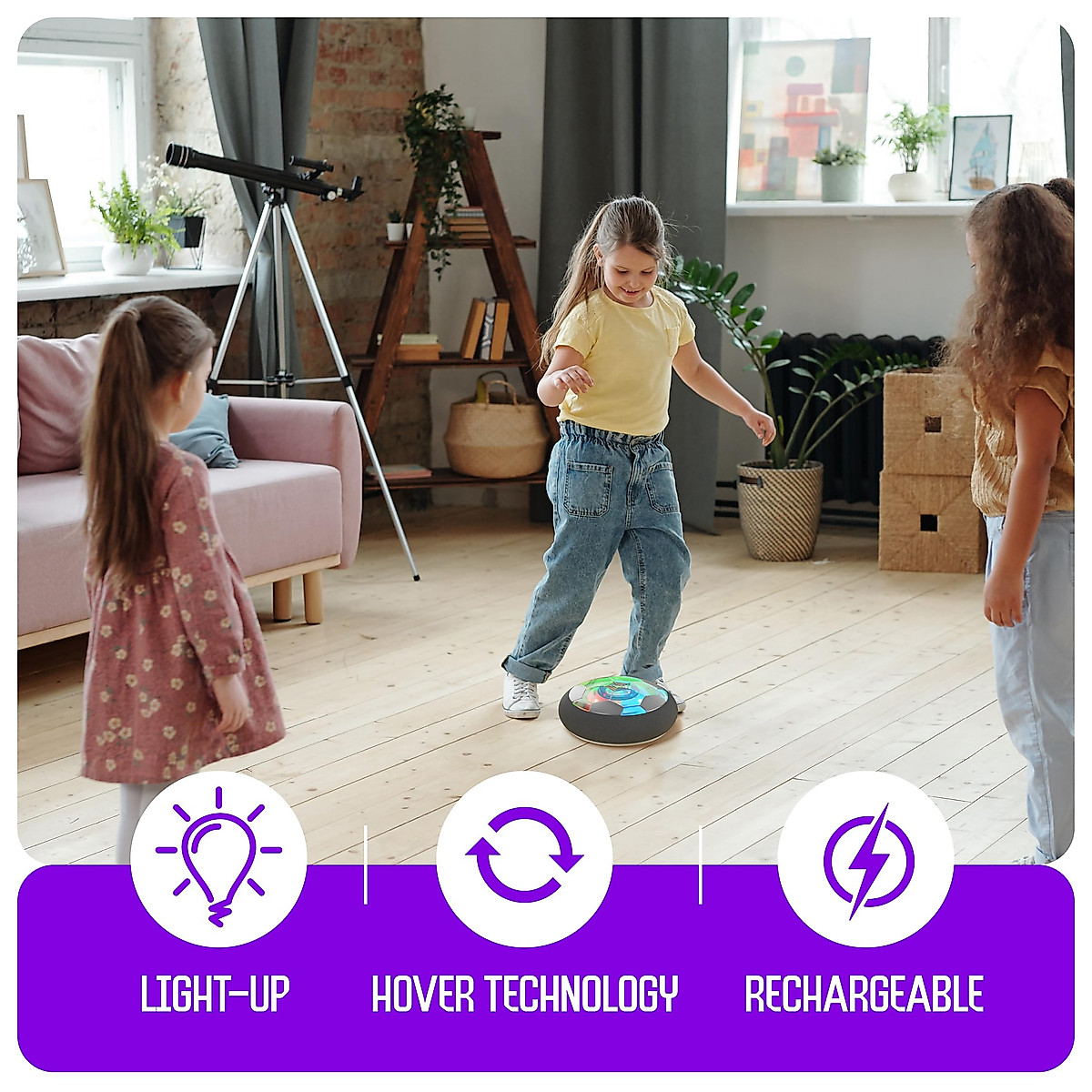 Hover Soccer Ball for Kids - Boy Birthday Gifts - Indoor Toy Games Easter Gift for Boys Age 6, 7, 8, 9, 10, 11, 12 Year Old - Light-Up Toys Game for Kid - 6-8, 8-12 - Gift for 8 Year Olds (Single)