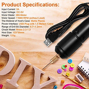 Electric Resin Drill Set, Midvalley Pin Vise Electrical Mini Drill Kit with 10Pcs Twist Drill Bits (0.8-1.2 mm), for Epoxy Resin Craft, DIY Jewelry,Keychains Making, Plastic, Wood, Polymer