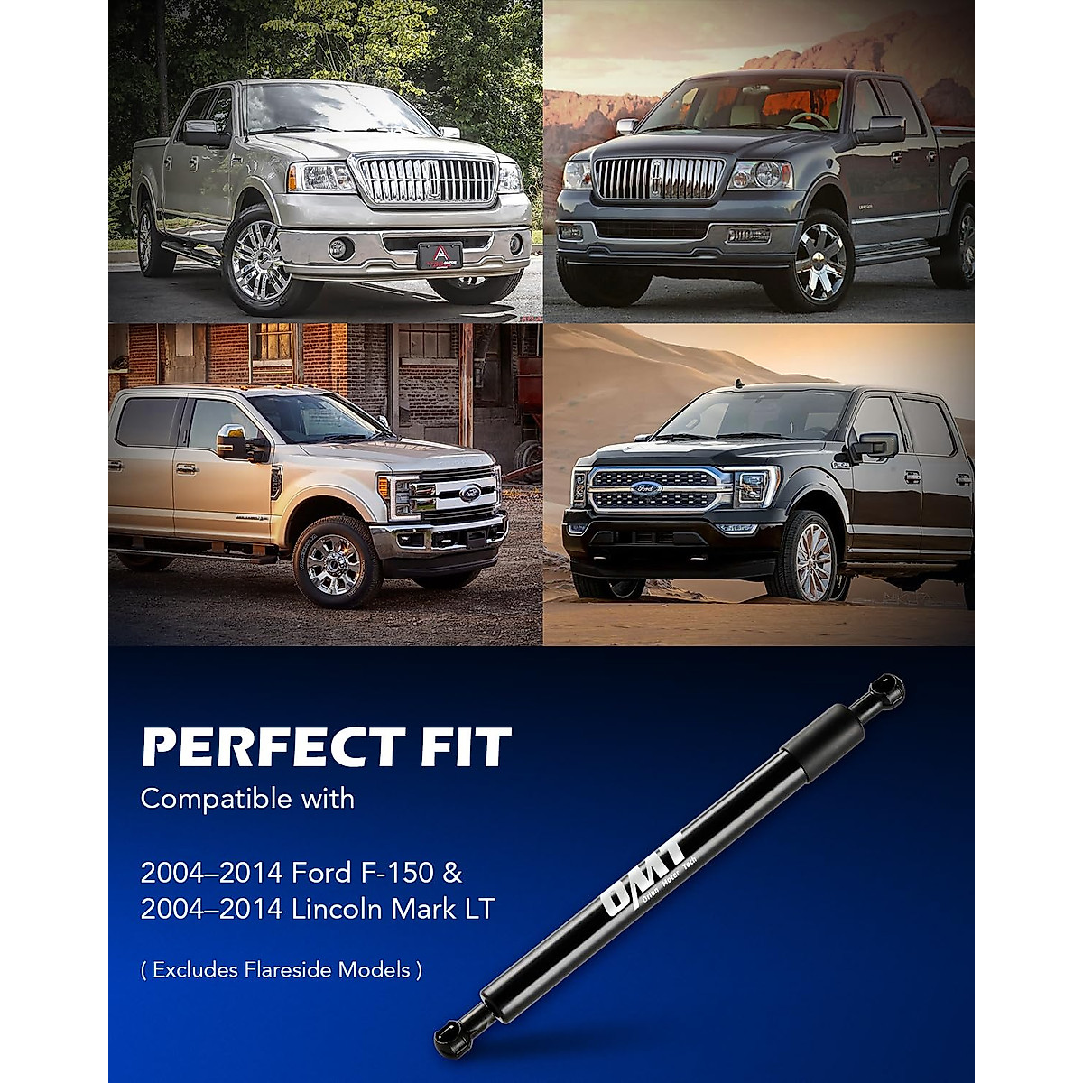 Orion Motor Tech Truck Tailgate Assist, Pickup Tailgate Lift Assist Kit, Pickup Tailgate Shock Compatible with 2004 2005 2006 2007 2008 2009 2010 2011 2012 2013 2014 Ford F-150 and Lincoln Mark LT