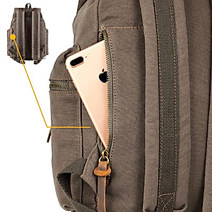 PKUVDSL Canvas Backpack, SERIES Vintage Canvas Backpack Hiking Daypacks Computers Laptop Backpacks Unisex Casual Rucksack Bookbag Mountaineering Bag for Men Women (Light Brown)