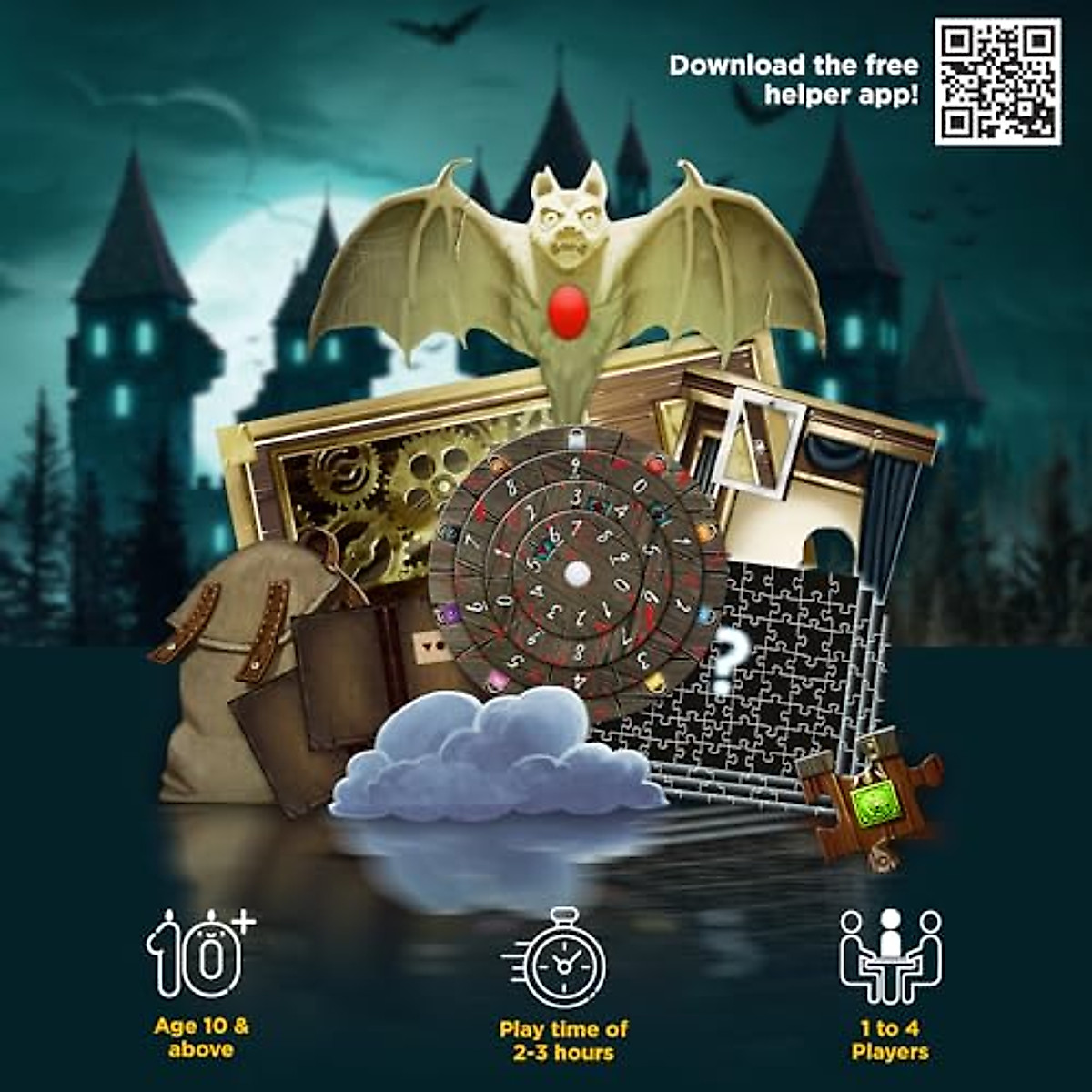 EXIT: Nightfall Manor (with Jigsaw Puzzles) | EXIT: The Game – A Kosmos Game | Family-Friendly, Jigsaw Puzzle-Based at-Home Escape Room Experience | Collaborative Game | for 1 to 4 Players, Ages 10+