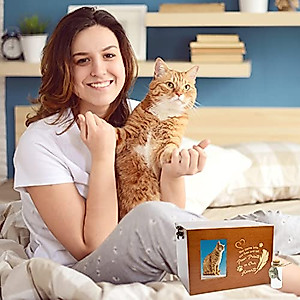 GAGILAND Pet Ashes Keepsake Box, Pet Urns for Dogs or Cats Ashes with Keepsake Vial, Funeral Wooden Pet Cremation Urns with Photo Frame, Memorial Urns for Pet Ashes Dog Cat (Large)