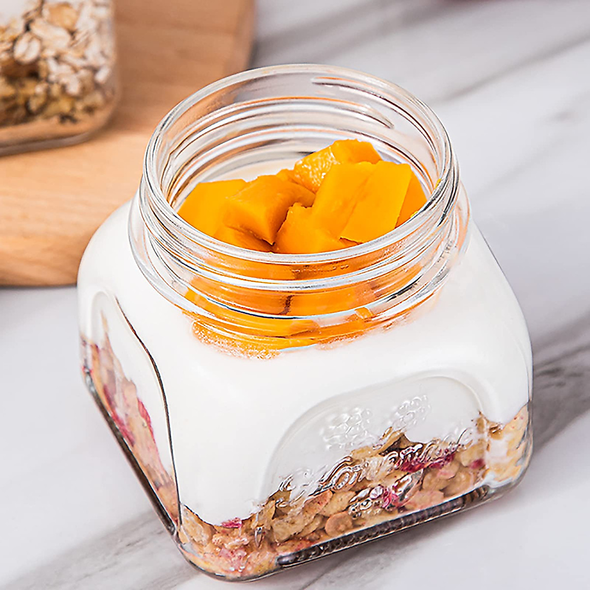 Cedilis 12 Pack 10OZ Airtight Mason Jars, Small Glass Jars with Gold Metal Lids and Bands, Canning Jars Jelly Jars Decorative Jars for Honey, Meal Prep, Jam, Spices, Shower Favors, Wedding favors