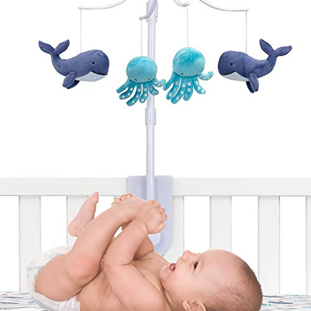 Bedtime Originals Musical Baby Crib Mobile, Whales Tale, Multicolor