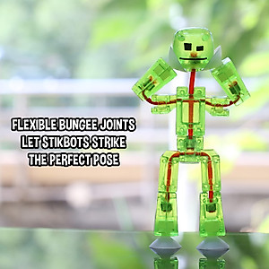 StikBot Zing, Set of 8 Clear Collectable Action Figures and Mobile Phone Tripod, Create Stop Motion Animation, Great for Kids Ages 4 and Up