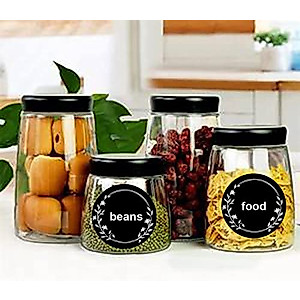 250 pcs Round Chalkboard Stickers Kitchen Pantry Labels Black Garland Board Labels Spice Jars Labels for Canning,Bins,Containers,Mason Jars 2 inch Waterproof Chalkboard Kitchen Labels