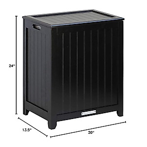 Oceanstar RHP0109MH Rectangular Laundry Wood Hamper, Dark Mahogany Finished