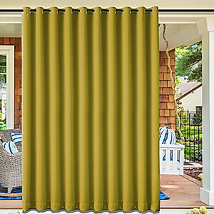 cololeaf Porch Curtains Outdoor Waterproof Patio Garden Outdoor Curtain/Exterior Shades/Blinds- Grommet Thremal Insulated Blackout Curtain - Yellow 84" Wx96 L Inch (1 Panel)