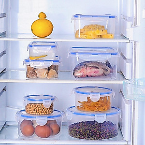 ulafbwur Food Storage Containers with Lids, Salad Dressing and Condiment Containers, Storage Box for High Low Temperature Resistance, Kitchen Refrigerator Microwave Safe Plastic Storage Seal Boxes S