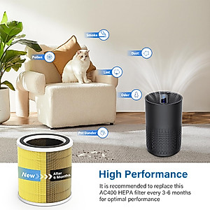 CFKREYA 2 Pack AC400 Air Filter Replacement for Purivortex AC400 Air Purifier, H13 Pet Care Filter Replacement, Yellow