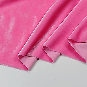 The Wide 60" Spandex Velvet Fabric for Costume, Apparel, Craft and Sewing by 2Yards(Pink 2Yards)