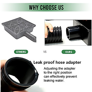 UNI-DRAIN Catch Basin Downspout Extender, Gutter Downspout with Flexible Pipe, No Deep Dig Low Profile Catch Basin 10"×10" Protect House Foundation