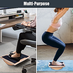 Pandaq Foot Rest Under Desk, Desk Footrest, Rocking Foot Nursing Stool,Wood Foot Stool with Soft Foam, Ergonomic Pressure Relief Stool for Home and Office