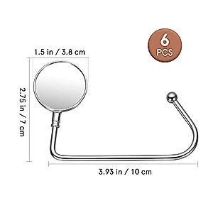 WINOMO 6pcs Purse Clip for Table Zinc Alloy Decorative Handbag Table Hook Holder Bag Hanger Under Counter Handbags Hook for Tabletop Desk Fireplace Bar Restaurant