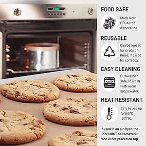 Bake-O-Glide STD0330 Non Stick Reusable Cooking/Baking Liner, Brown