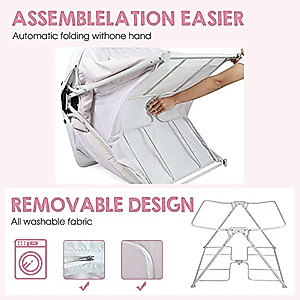 Portable Playard with Bassinet Insert for Babies Activity Indoor Outdoor Onasti Playpen with UPF Sunshade Folding Compact for Family Travel Beach Light Grey Themed