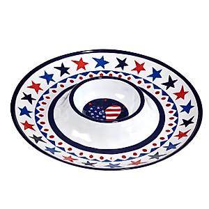 Certified International Stars & Stripes Melamine Hostess/Serving Set, Multicolor, Large, 3 Piece