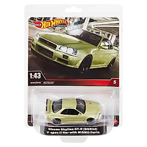 Hot Wheels Real Riders Nissan Skyline GT-R (BNR34) V-Spec II Nur with NISMO Parts 1:43 Scale Die Cast Car