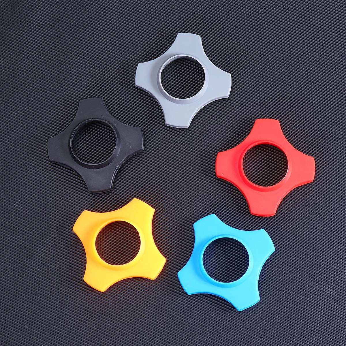 SUPVOX Microphone Ring Anti-rolling Mic Protection Silicone Ring Stand Replacement for KTV Device Replacement 5pcs (Orange Blue Black Gray and Red one for Each)
