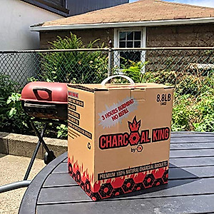 Charcoal King by 7K Charcoal Briquette - All Natural - Additive Free - Biodegradable - Highest Firing Temperature - Extra Long Burning Time - 8.8 lbs