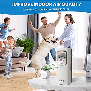 SVAVO Automatic LCD Fragrance Dispenser - Wall Mount/Free Standing ABS Auto Air Freshener Dispenser Programmable Aerosol Spray Perfume Dispenser for Bathroom, Hotel, Office, Commercial Place, Grey