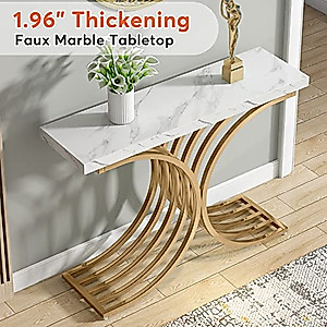 LITTLE TREE 41 inches Gold Entryway Console Table, Sofa Table Accent Table for Living Room