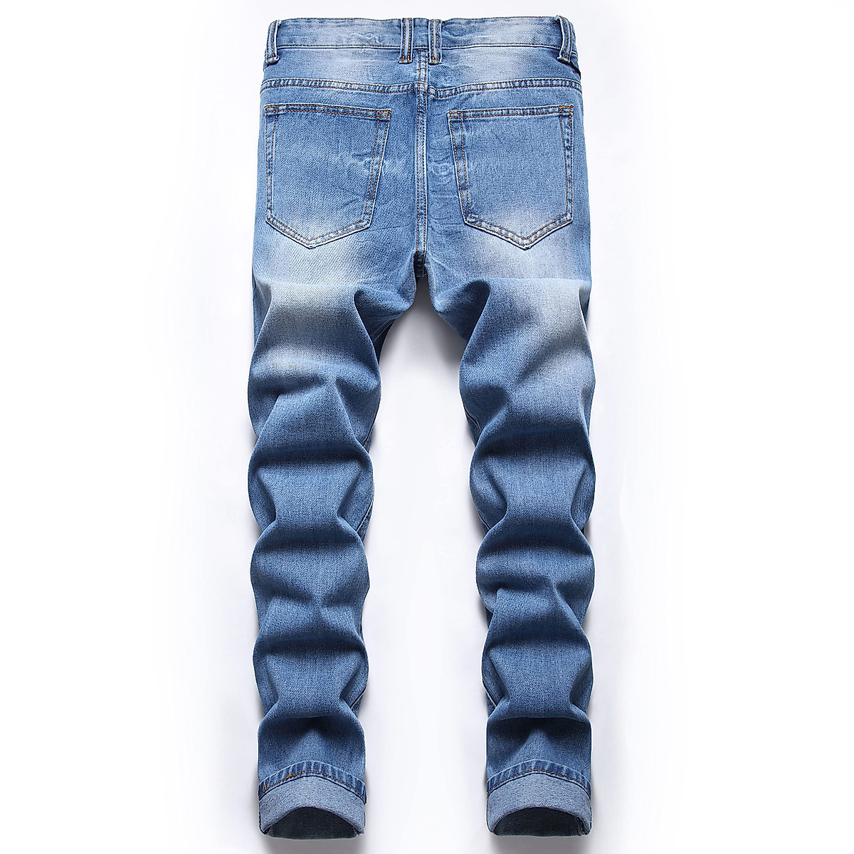 Men's Jeans Blue Ripped Pants Regular Fit Tapered Leg Denim Pants Distressed Dress Cool Jeans Athletic Fit Classic Destroyed (blue9301, 38)