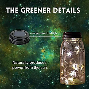 CTW Home Collction Angel Tears 46" Solar LED Star Light String LID for Regular Mason JAR