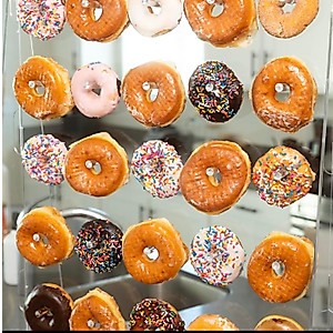 2 in 1 Champagne Wall Holder for Party Modern Acrylic Donut Stand Wedding Decor 32" x 22" Table Top Tower 25 Snack Dowels Mimosa Bar Decorations