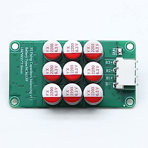 5A 3S 12V 12.6V Battery Active Equalizer BMS Balancer LFP Lifepo4 Lithium Lipo Li-ion Battery Energy Transfer Board Active Balance Equalization Module Capacitor Whole Group Balancer w/Silicone Cable