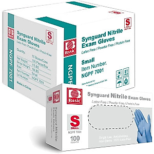 Basic Medical Blue Nitrile Exam Gloves - Latex-Free & Powder-Free - NGPF-7001(Case of 1,000), Small