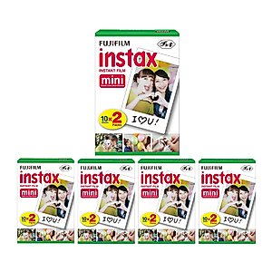 Fujifilm Instax Mini Instant Film, 10 Sheets of 5 Pack × 2 (100 Sheets)