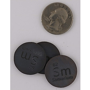 Samarium (Sm) 24.26mm Metal Disc 99.9% Pure for Collection or Experiments