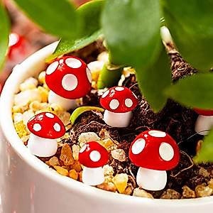 MGZTTHW Tiny Mushrooms for Crafts - Fairy Garden Mushroom - 60pcs Mini Resin Mushroom Decor- Fake Mushroom Miniatures Statue for Bonsai Micro Landscape Craft