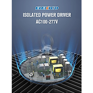 ELEKICO Super Bright 250w UFO LED High Bay Light 35000lm with Plug 5ft Cable (Eqv.1000w Mh/Hps/Hid),5000k High Bay Led Shop Lights Garage Lighting for Garage Factory Workshop Warehouse Barn -6pack