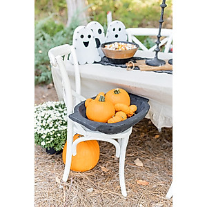 Mud Pie Oval Dough Bowl Set, Black, small 12" x 17" | large 14 1/2" x 21"