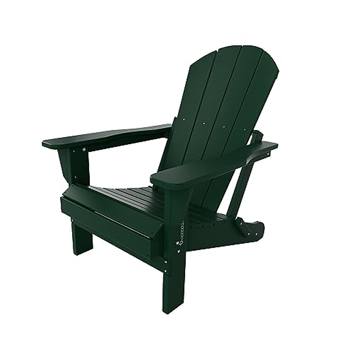 WO Home Furniture Adirondack Chair Lounger Outdoor Folding for Fire Pit, Beach, Balcony, Backyard, Lawn, Patio, Pool, Deck, Garden (Dark Green)