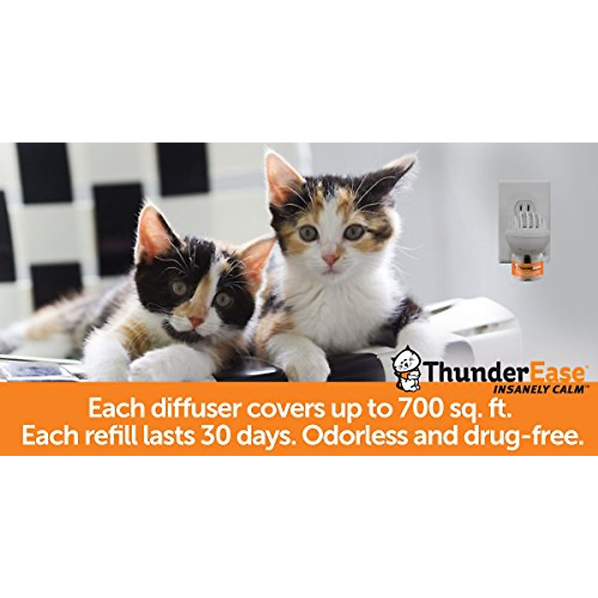 ThunderEase Multicat Calming Pheromone Diffuser Kit | Powered by FELIWAY | Reduce Cat Conflict, Tension and Fighting (30 Day Supply)