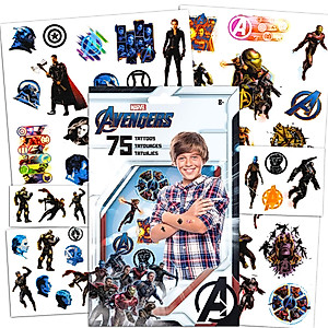 Superhero Tattoos for Boys Kids Party Bundle - 200 Licensed Temporary Tattoos Featuring Transformers, Teenage Mutant Ninja Turtles, and Marvel Avengers (Party Supplies)