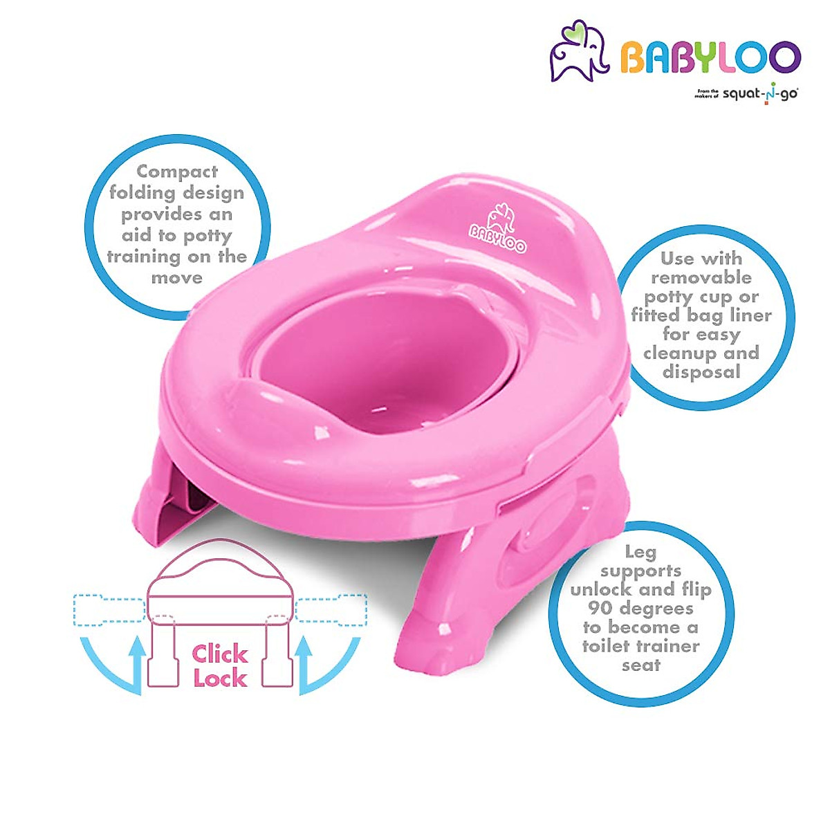 Babyloo Multipurpose 2 in1 Travel Potty (Pink)