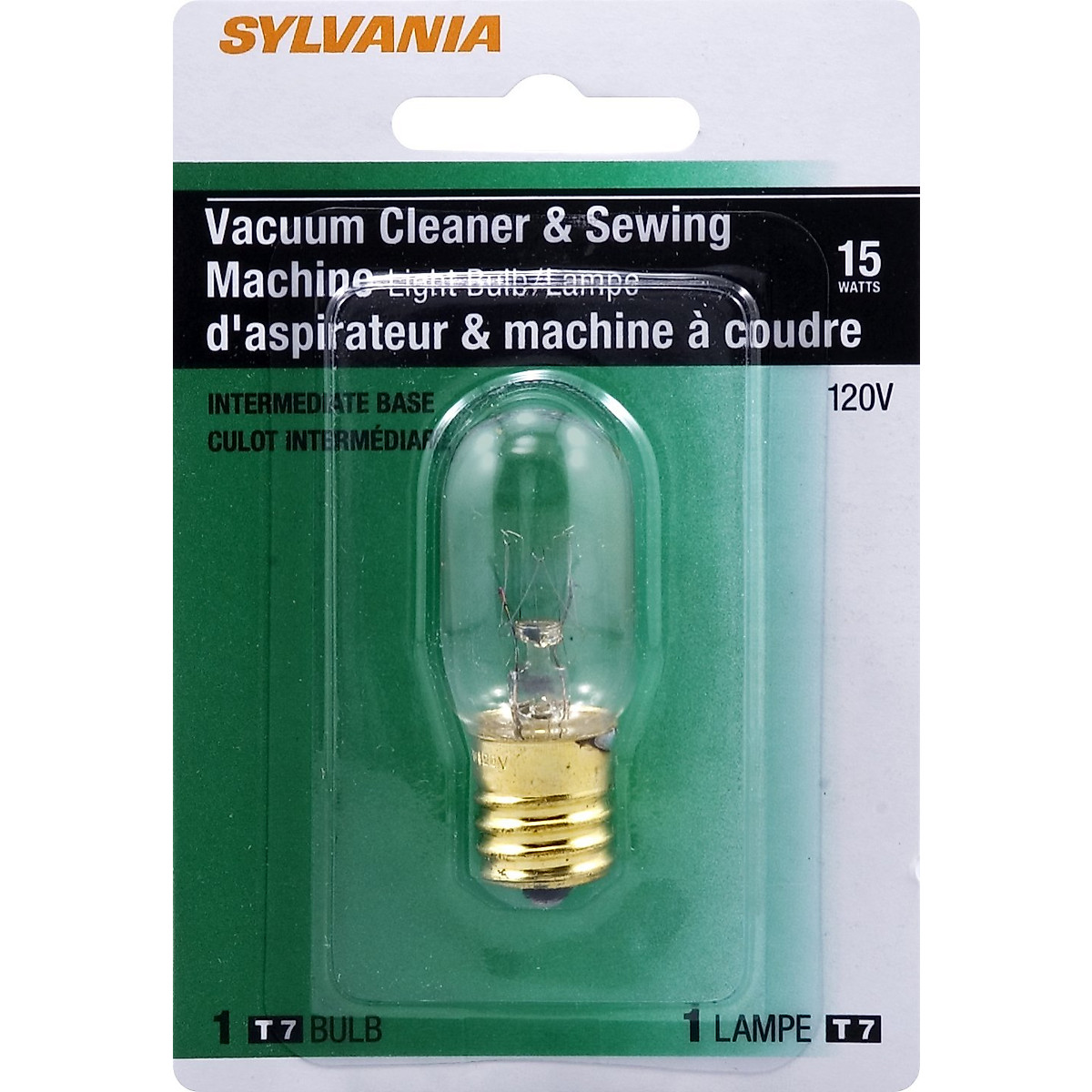 Sylvania 18174 15-Watt Clear Tubular Intermediate Base Incandescent T7 Bulb