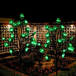 2 Packs Solar St Patricks Day Decorations Shamrock Stake Lights, Waterproof Outdoor St Patricks Day Lights, Lucky Green St Patricks Day Decor Shamrock Lights for Yard Garden Pathway Irish Decorations